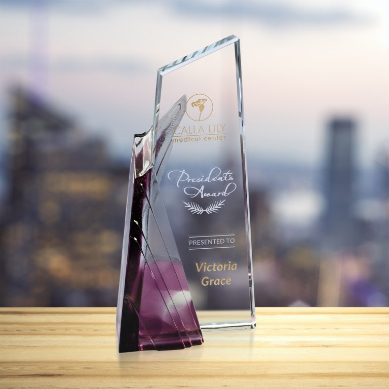 Achievement Purple Award - Glassical Designs