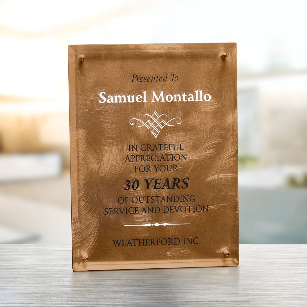 Bronze Alloy Plaque, Optic & Metal - Glassical Designs