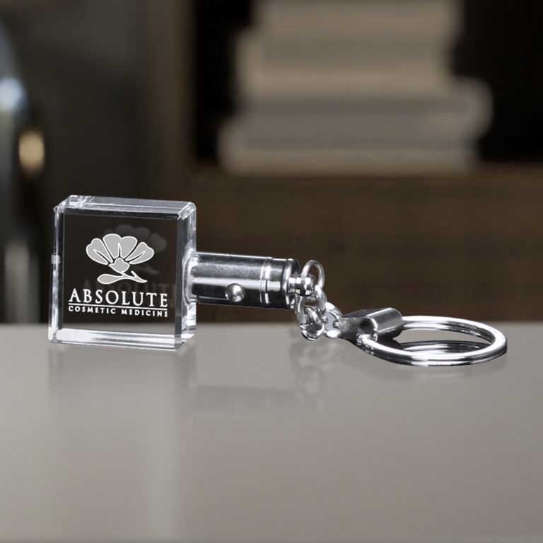 Square Lighted Keychain, Optic - Glassical Designs